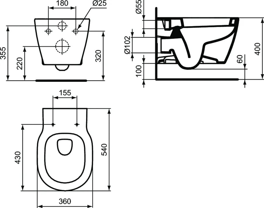 Унитаз подвесной Ideal Standard Connect E822301