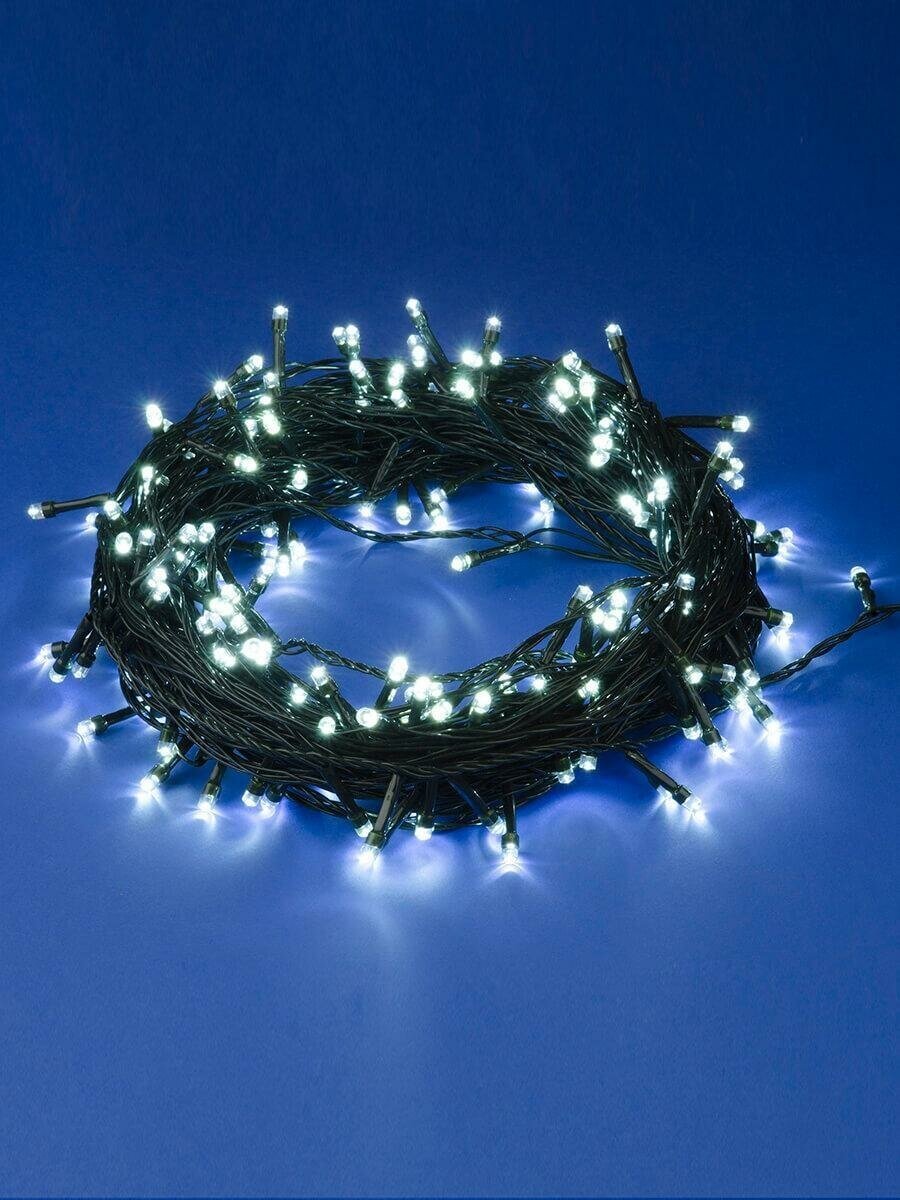 Гирлянда светодиодная. 30м. 300 светодиодов. Белый свет. Провод зеленый. ULD-S3000-300-DGA WHITE IP20. UL-00007313