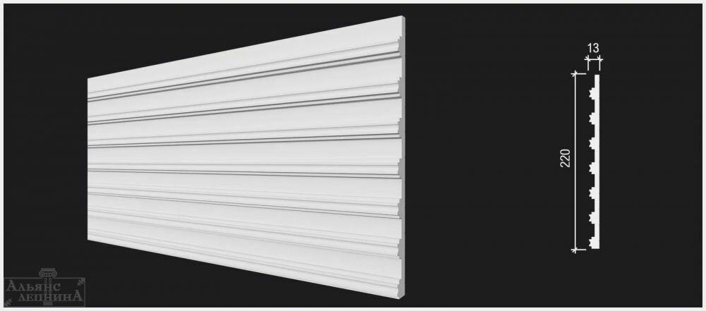 Панель Decor-Dizayn DD922 Белая Лепнина Д3000хВ220хТ13 / Декор Дизайн.