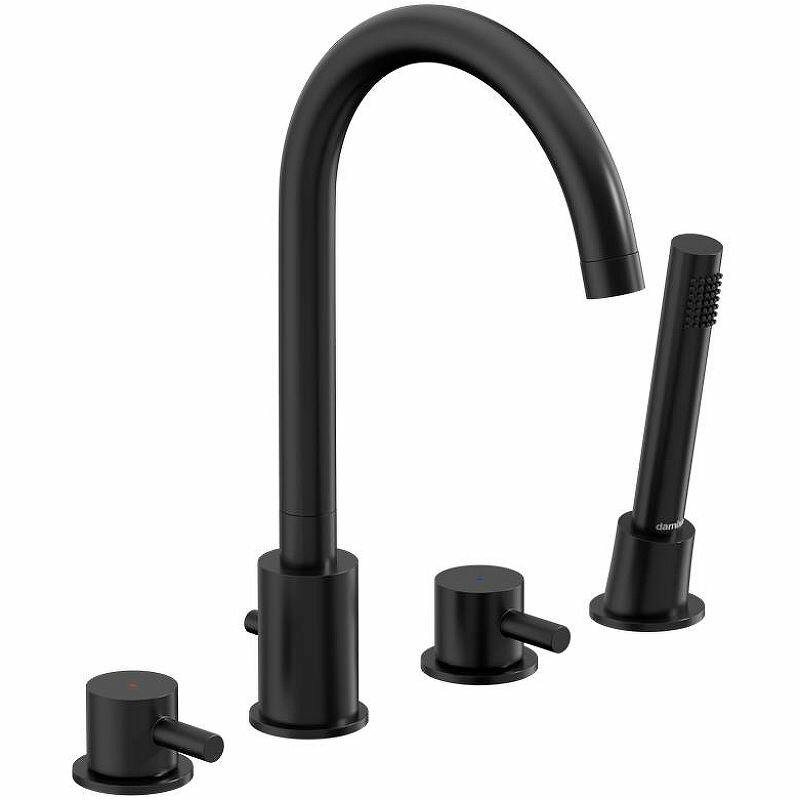 360400300 Damixa Scandinavian Pure Смеситель на борт ванны, четырехсекционный, черный матовый