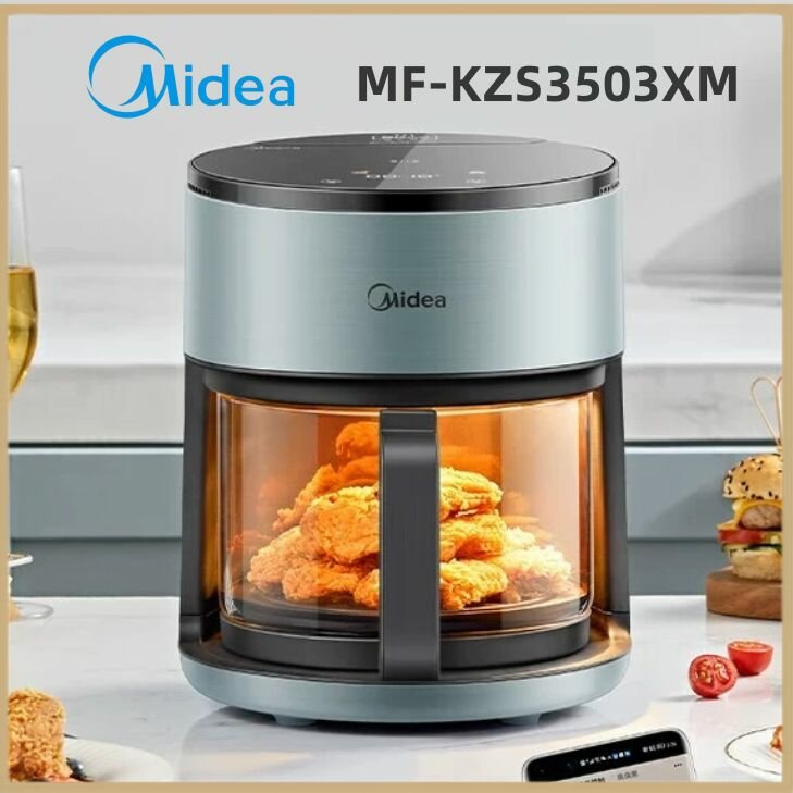 Аэрогриль Midea MF-KZS3503XM, серебристый, A