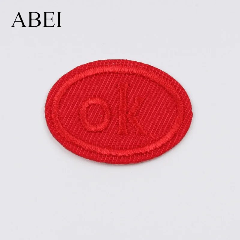 Набор из 10 вышитых нашивок ABEI Красный, Red