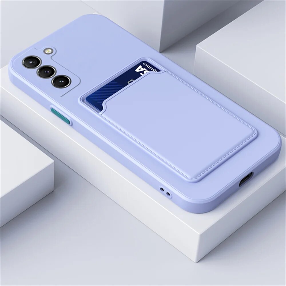 Чехол для Samsung S22 Purple, силикон с карманом