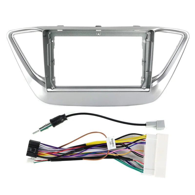 Автомагнитола 2DIN, 9 дюймов, Android, автомобильная стереосистема, DVD-панель, Фасонная рамка, отделка для Hyundai Solaris 2 Accent Verna 2017-2018 Frame-Cable S