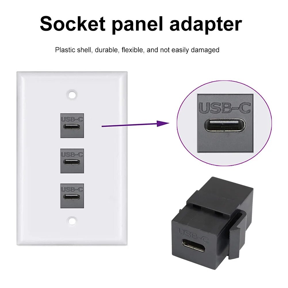 USB 3.1 Type C Keystone Jack Белый, 2 pcs, White — фото 1