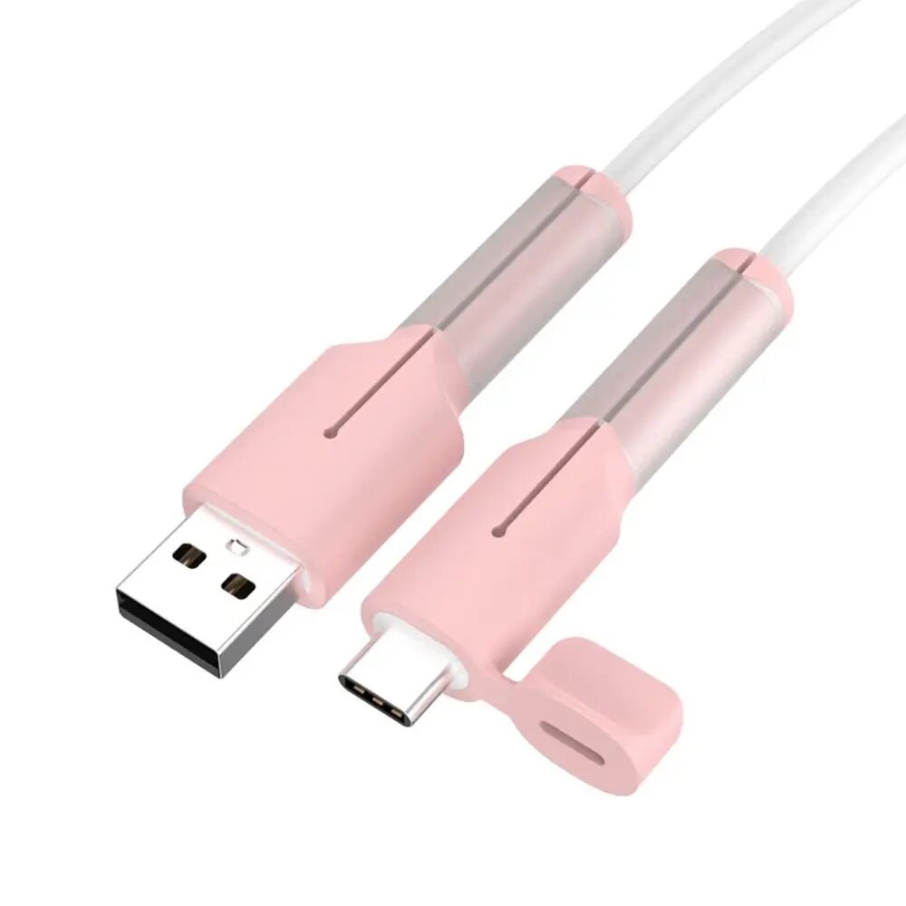 Защитный чехол для кабеля Type-C силиконовый Pink
