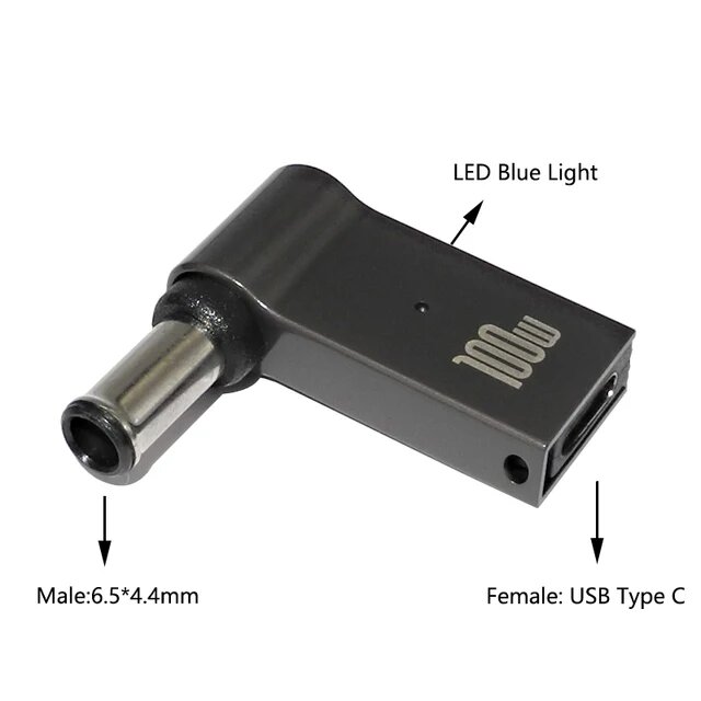 Адаптер питания USB-C 100W, 6.5x4.4mm