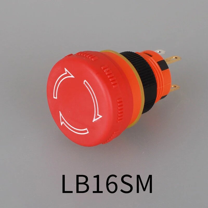 LANBOO Кнопка аварийной остановки 16 мм пластиковая 6А LB16SM 1NO1NC
