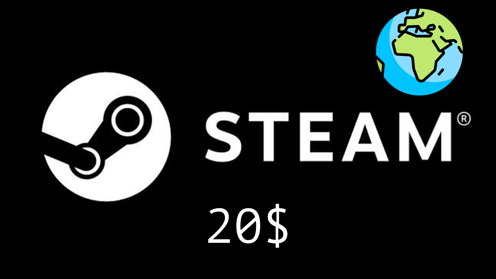 Код пополнения Steam (Global) - 20$ (для всех аккаунтов с валютой в долларах), цифровой ключ