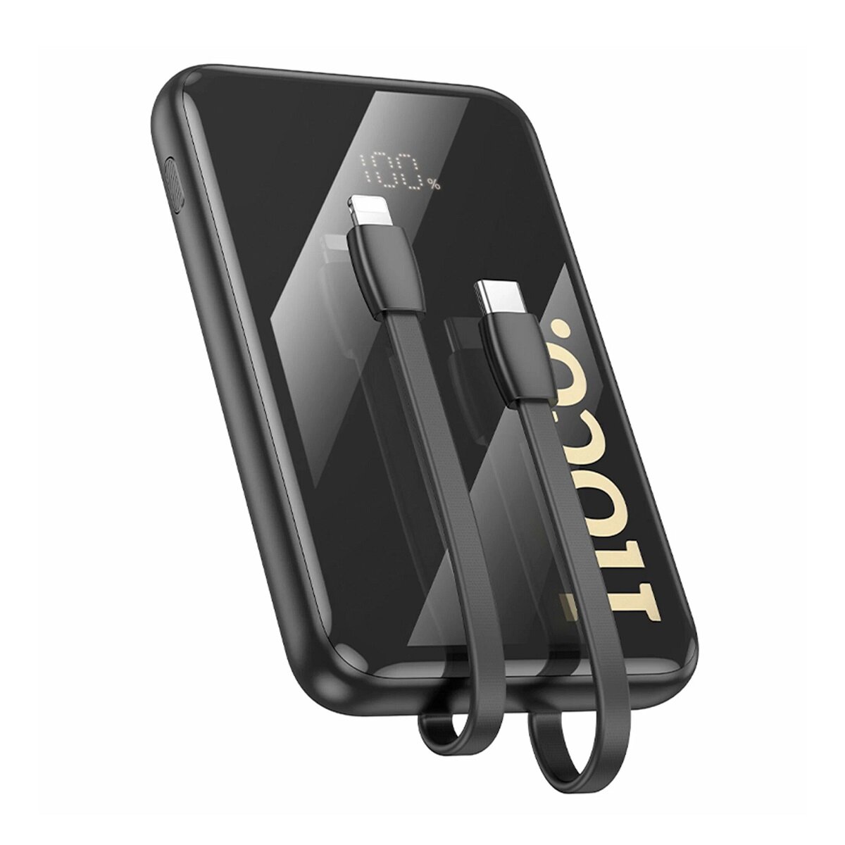 Внешний аккумулятор Hoco Q37 Graceful с кабелем Type-C и Lightning, 10000mAh, SCP22.5W/PD20W, черный