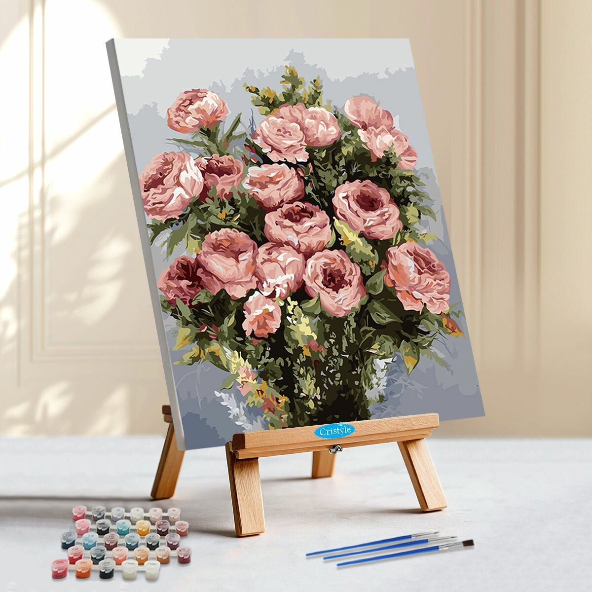 Картина по номерам на холсте Cristyle ST027, 'Букет с пионами', 30*40 см