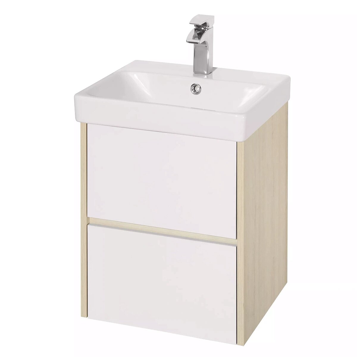 Тумба с раковиной Акватон Сканди 45 белая/дуб верона