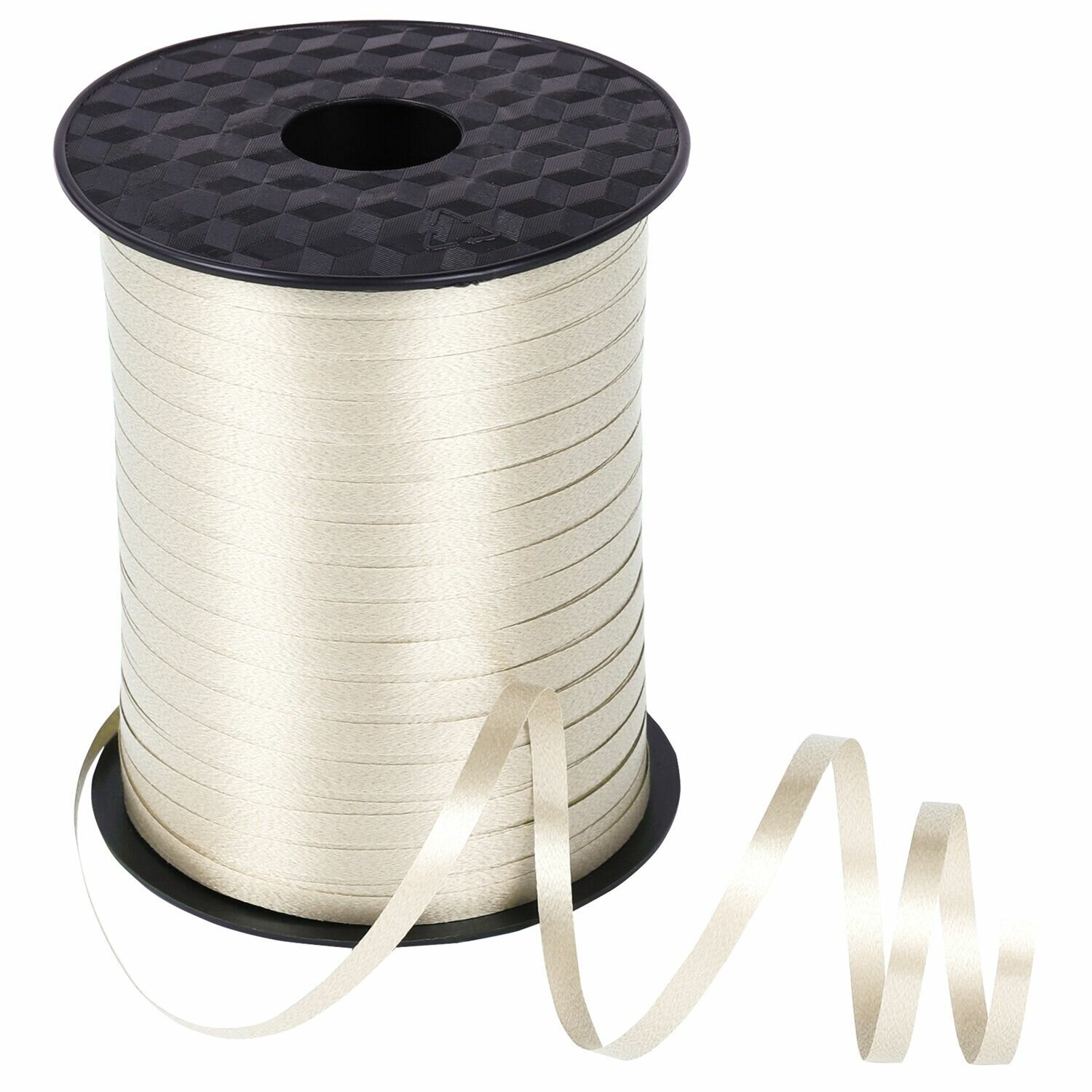 Лента упаковочная Золотая сказка декоративная для шаров и подарков, 5 мм, 500 м, бежевая (591814)