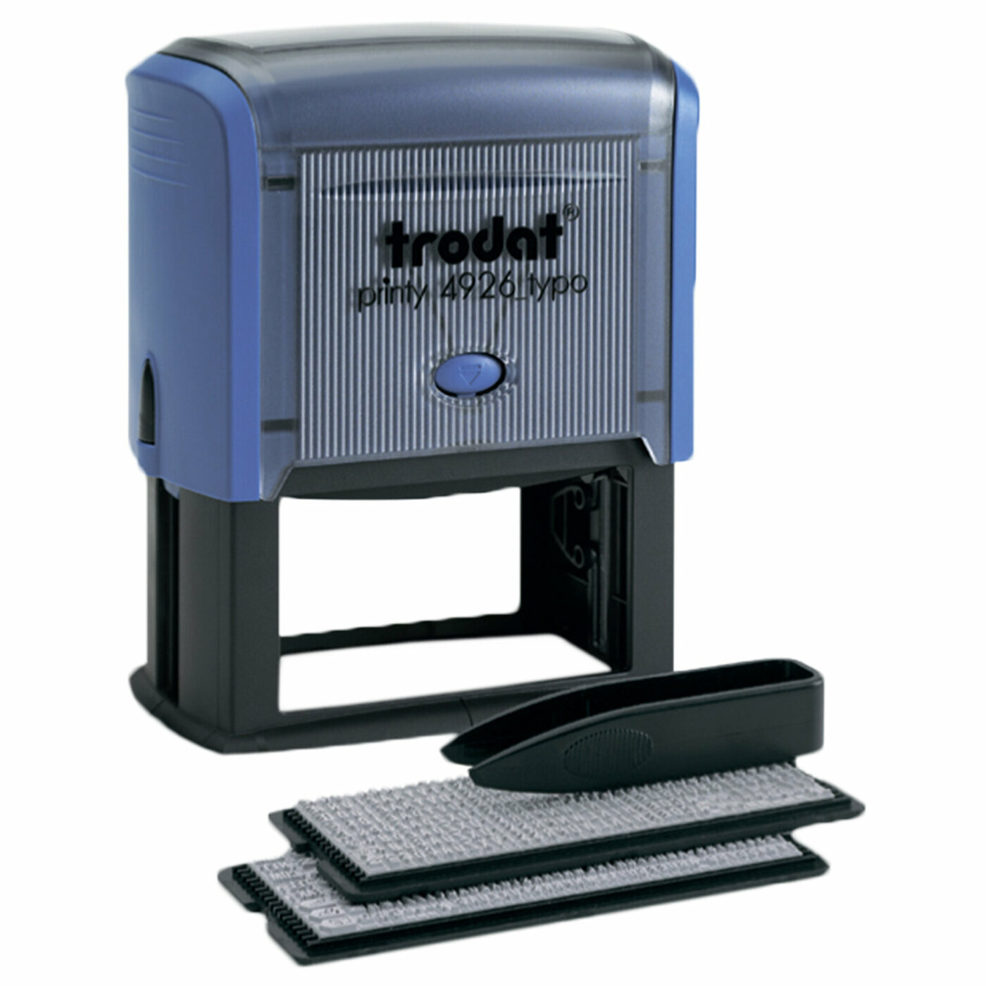 Штамп самонаборный Trodat 8-строчный, оттиск 75х38 мм, синий без рамки, 4926/DB, кассы в комплекте
