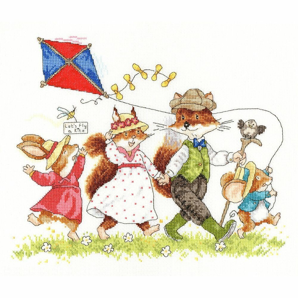 Набор для вышивания Bothy Threads "Let's Fly a Kite", канва, мулине