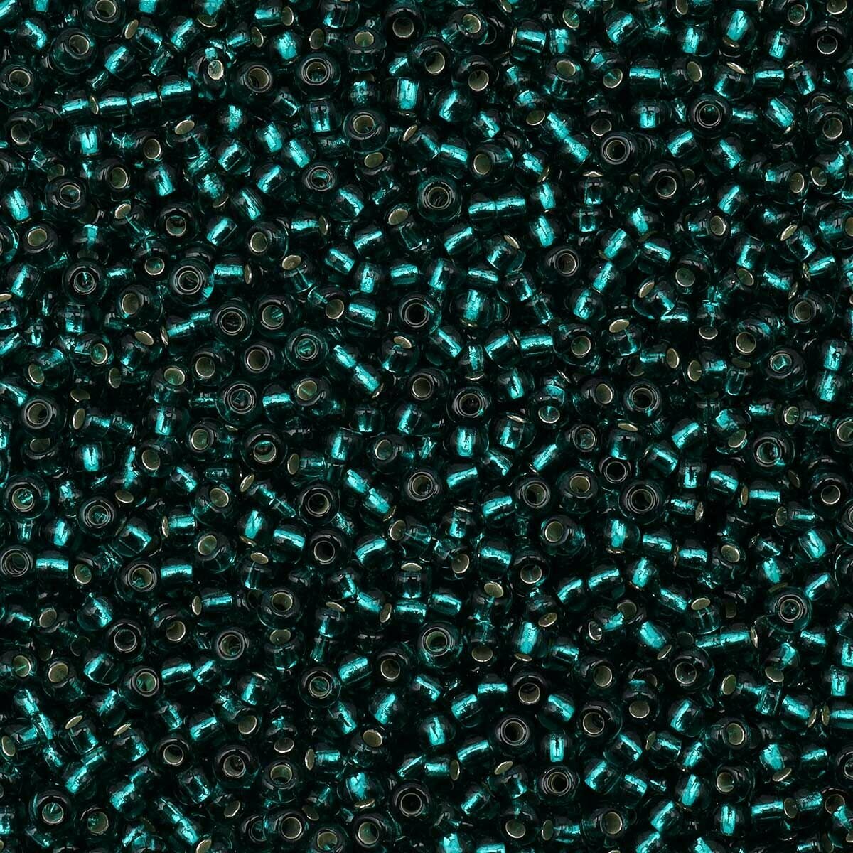 Бисер чешский Preciosa 10/0 (2,3 мм), 50 г, прозрачный с серебристым центром, цвет № 57710