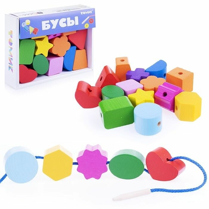 Счетный материал Томик "Первые Бусы" Геометрия, 15 деталей (1-71)