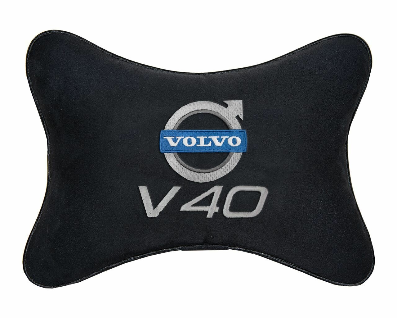 Подушка на подголовник автомобильная черная алькантара VOLVO V40