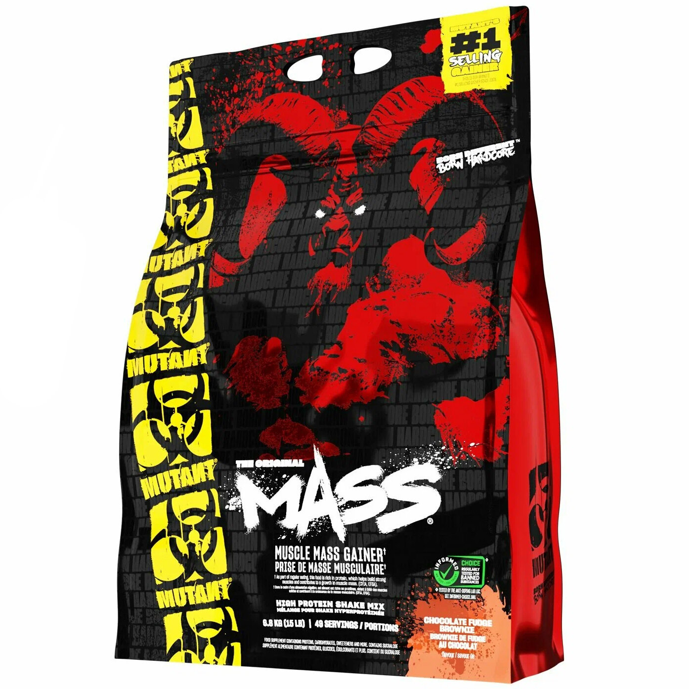 Гейнер Mutant Mass - 6800 грамм (6.8 кг, 15lbs), шоколадный брауни