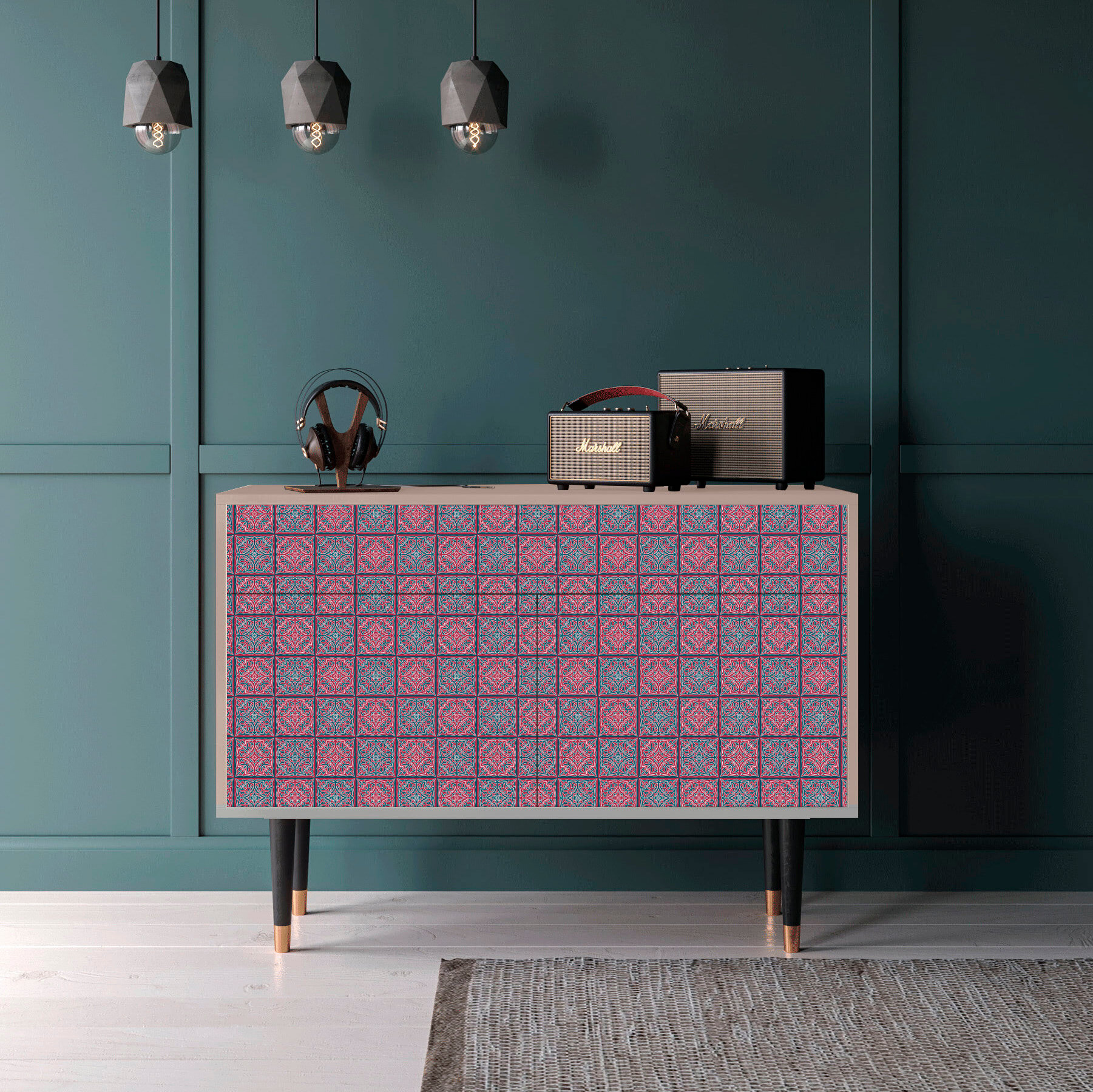 Комод - STORYZ - BS4 Riviera Mosaic, Размер - 115 x 85 x 48 см, Цвет корпуса - Бежевый