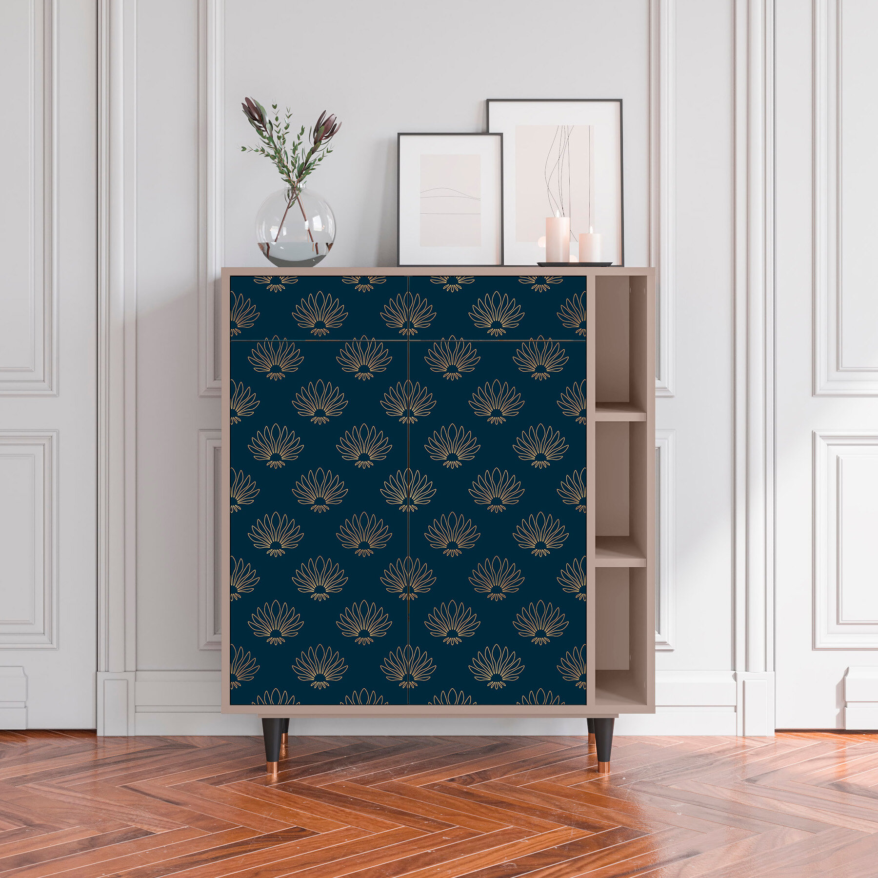Комод - STORYZ - BS6 Blue Lotus, Размер - 94 x 110 x 41 см, Цвет корпуса - , Бежевый