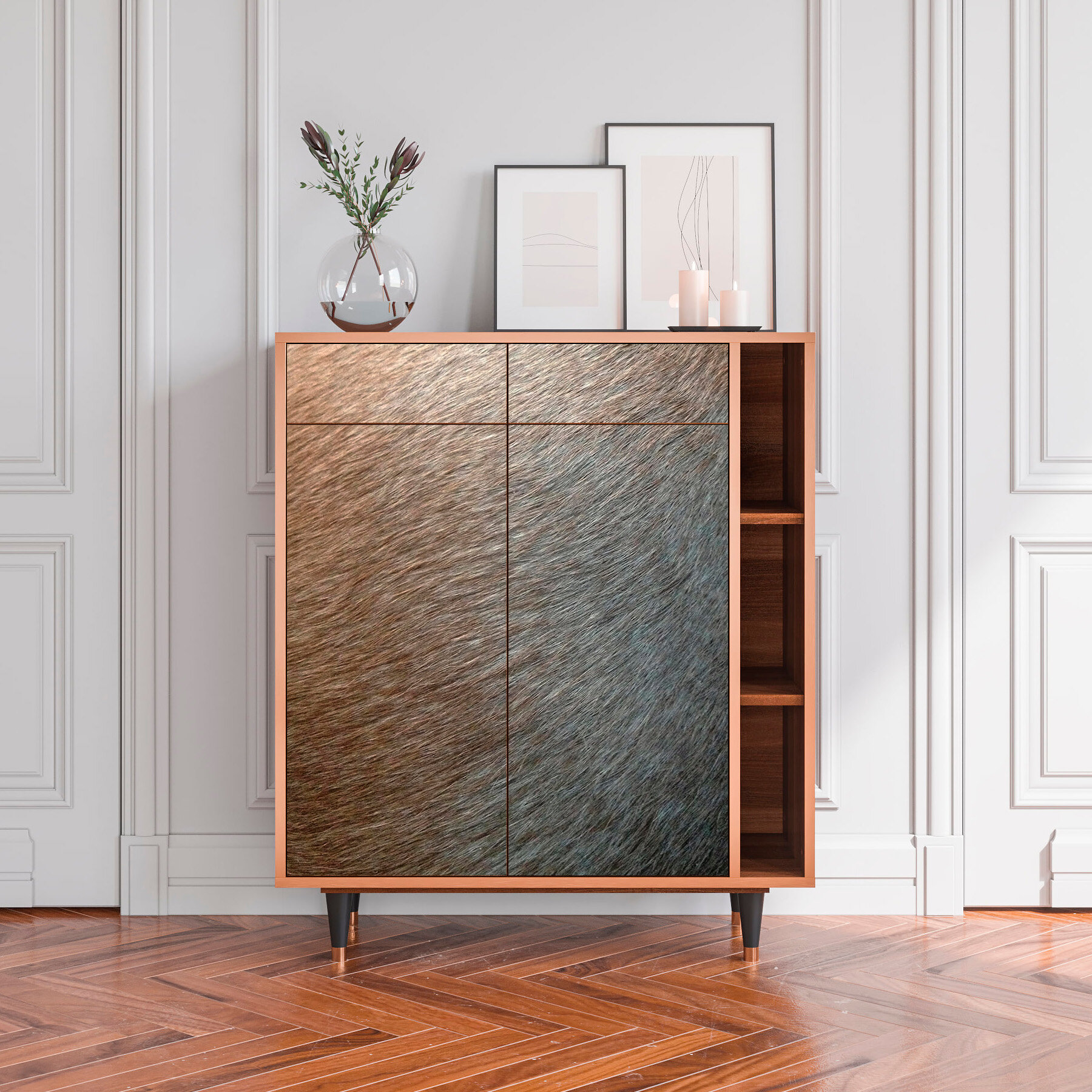 Комод - STORYZ - BS6 Peanut Hair, Размер - 94 x 110 x 41 см, Цвет корпуса - , Орех