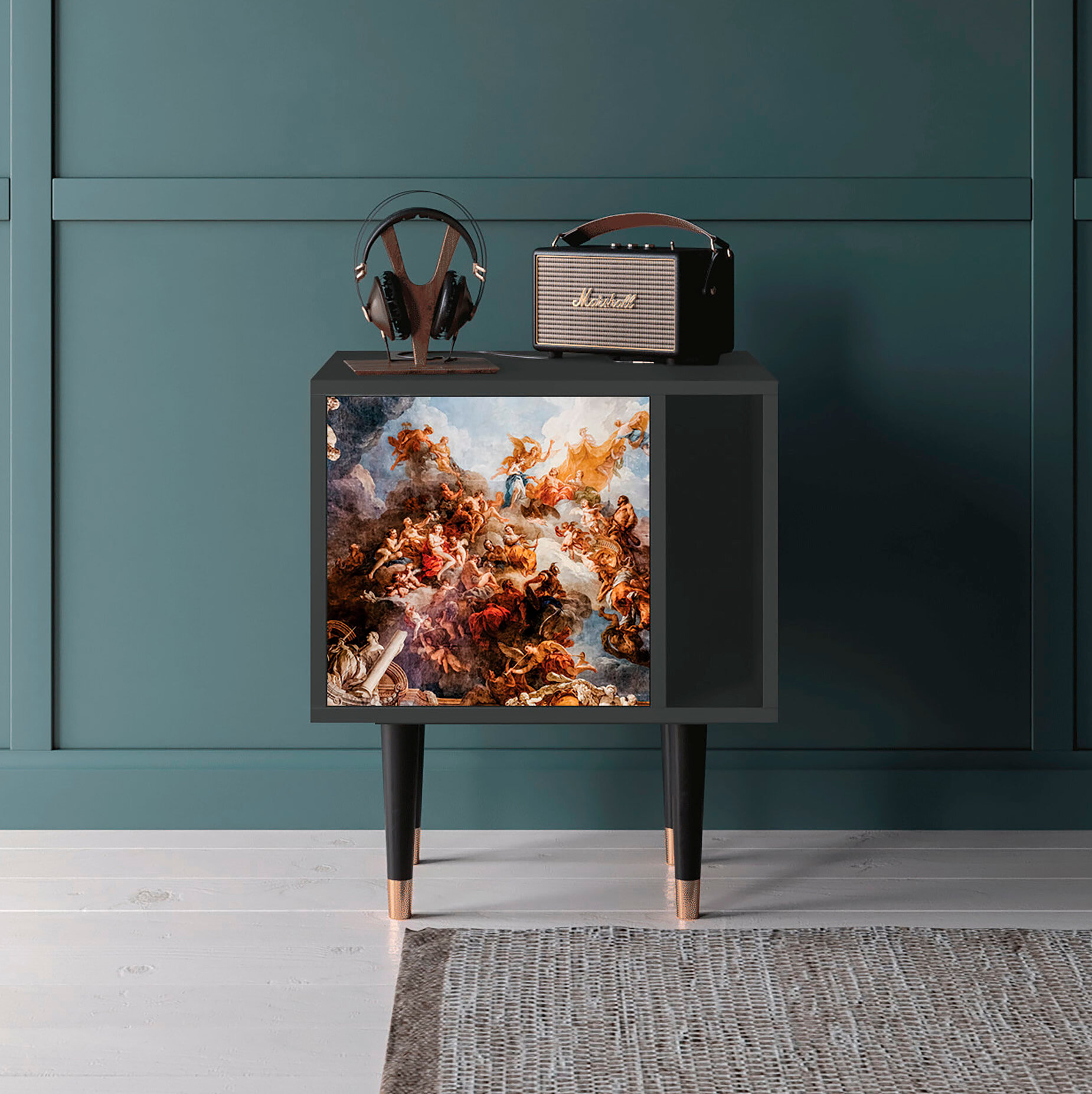 Прикроватная тумба - STORYZ - S2 Versailles by Michelangelo, Размер - 58 x 69 x 48 см, Цвет - Антрацит