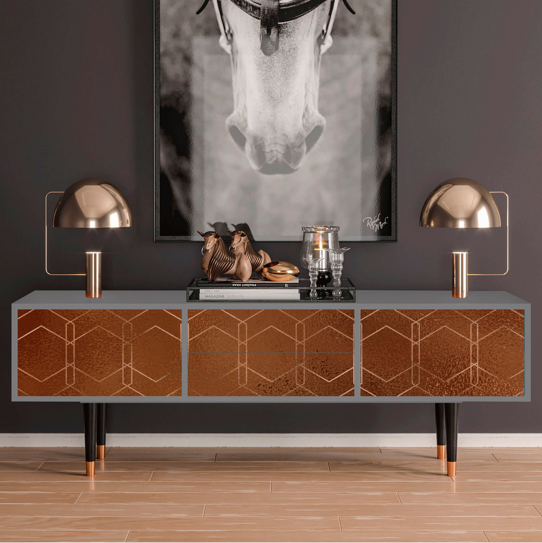 ТВ-Тумба - STORYZ - T4 Chocolate Bar, Размер - 170 x 59 x 48 см, Цвет корпуса - , Серый