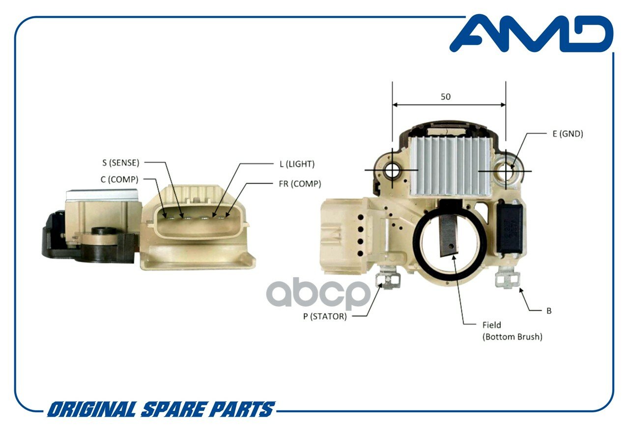 Регулятор напряжения генератора AMD арт. AMDEL783