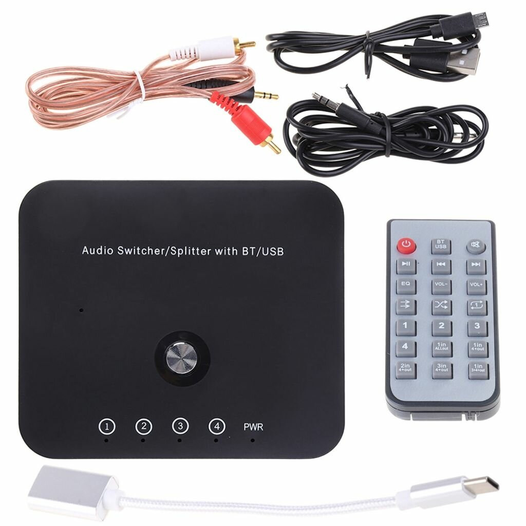 HIFI 4-портовый Stereo-Aux Беспроводной Музыкальный Приемник Совместимый с Bluetooth Адаптер