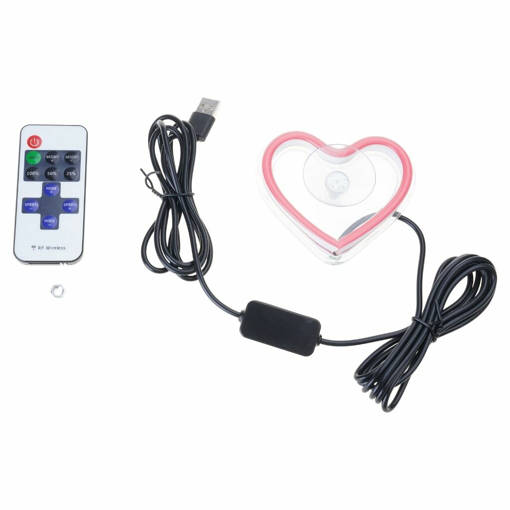 Светодиодная автомобильная лампа с сердечками, Розовый - Зажигалки для сигарет