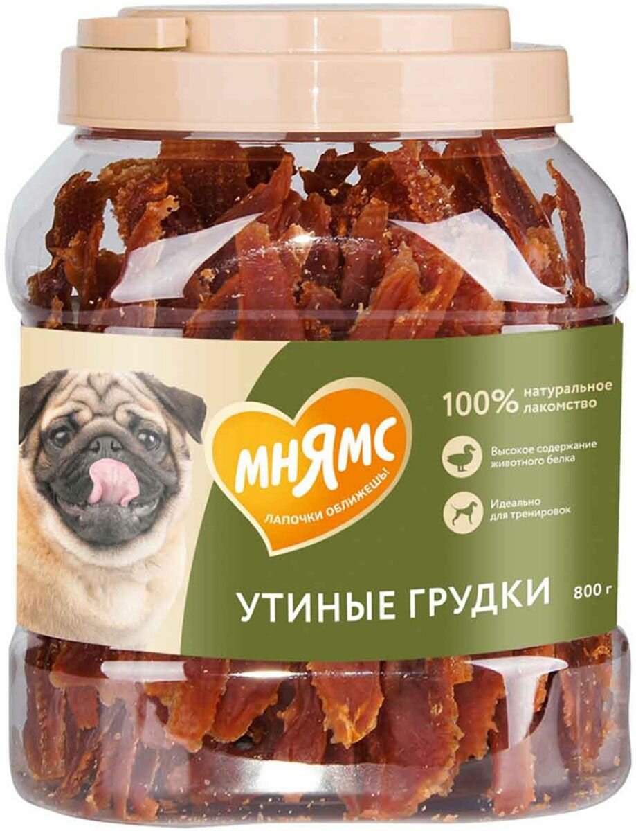 Лакомство Мнямс для собак утиные грудки, 800 гр