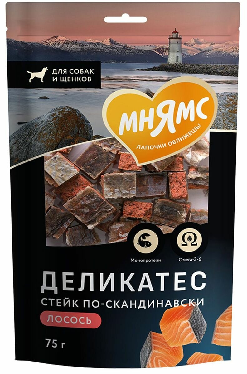 Лакомство Мнямс Delicatesse для собак стейк по-скандинавски, 75 гр