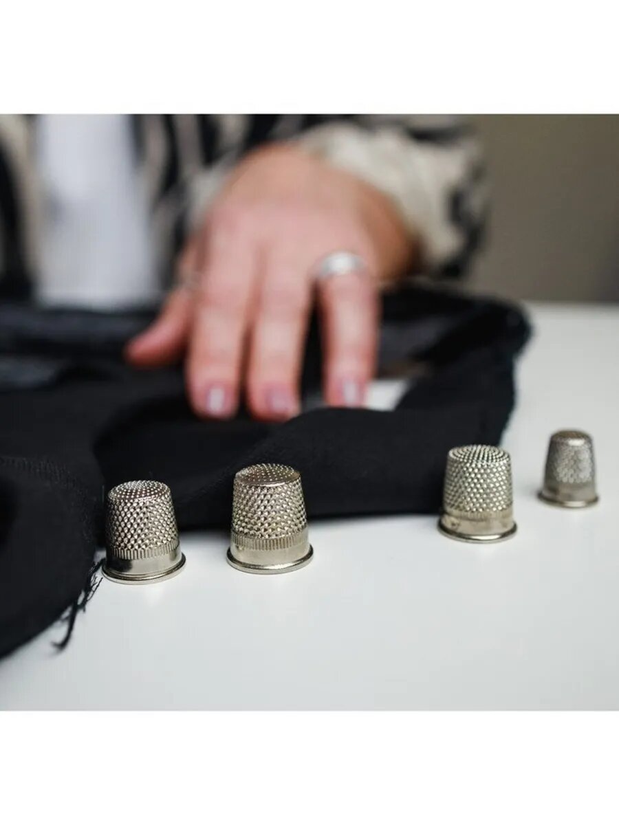 Комплект металлических напёрстков для шитья, 5 шт.