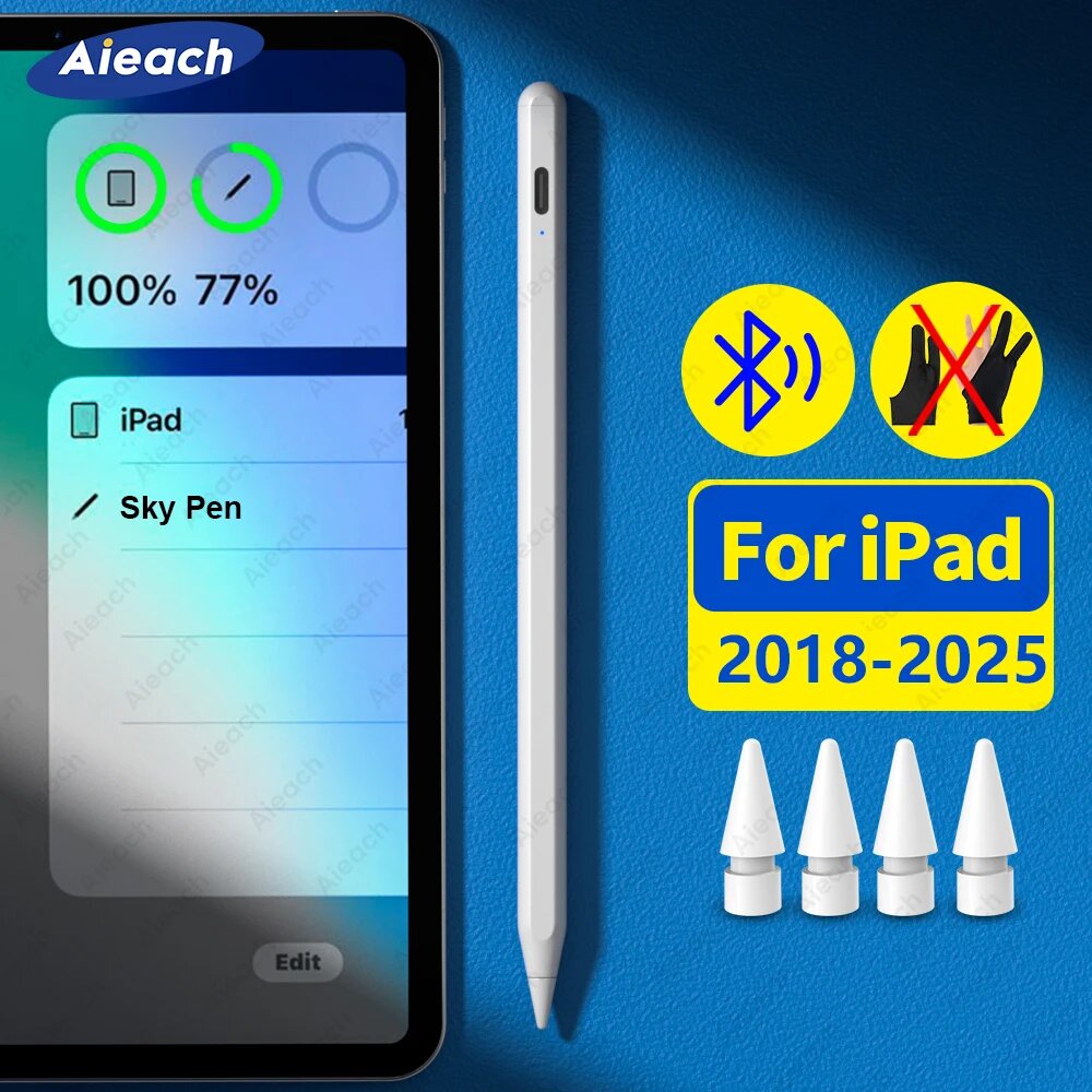 Bluetooth-стилус Для Apple Pencil, Совместимый С Моделями iPad 2018-2025, С Функцией Отклонения При Нажатии Ладонью — фото 1