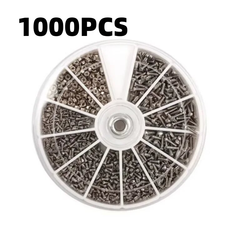 Набор винтов и гаек из нержавеющей стали для часов и очков 1000PCS Screws