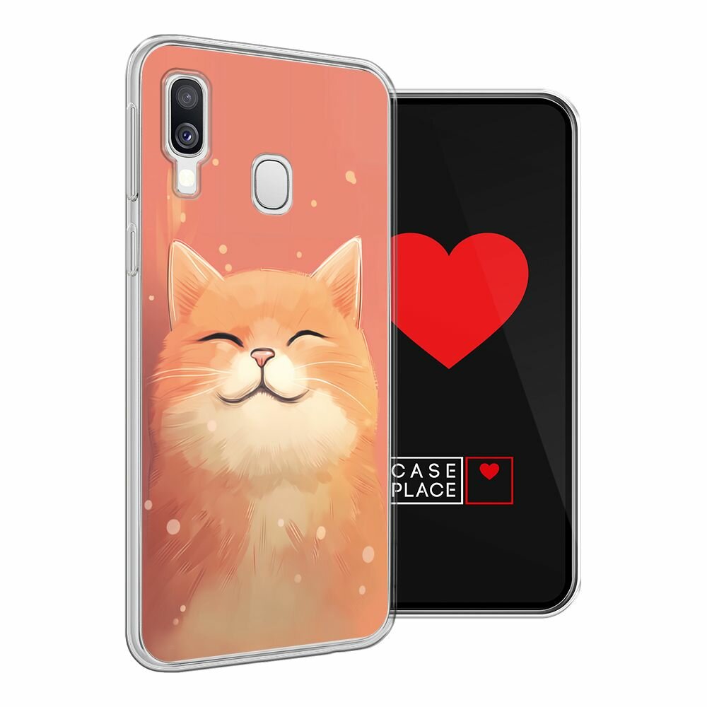 Чехол на Samsung Galaxy A40 / Самсунг Галакси А40 с принтом "Довольный рыжий котик" — фото 1