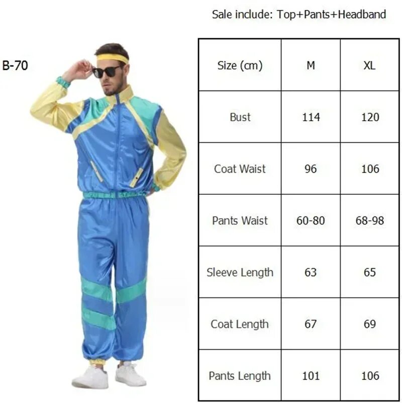 Мужские и женские костюмы хиппи, полиэстер М, B-70 Blue Men