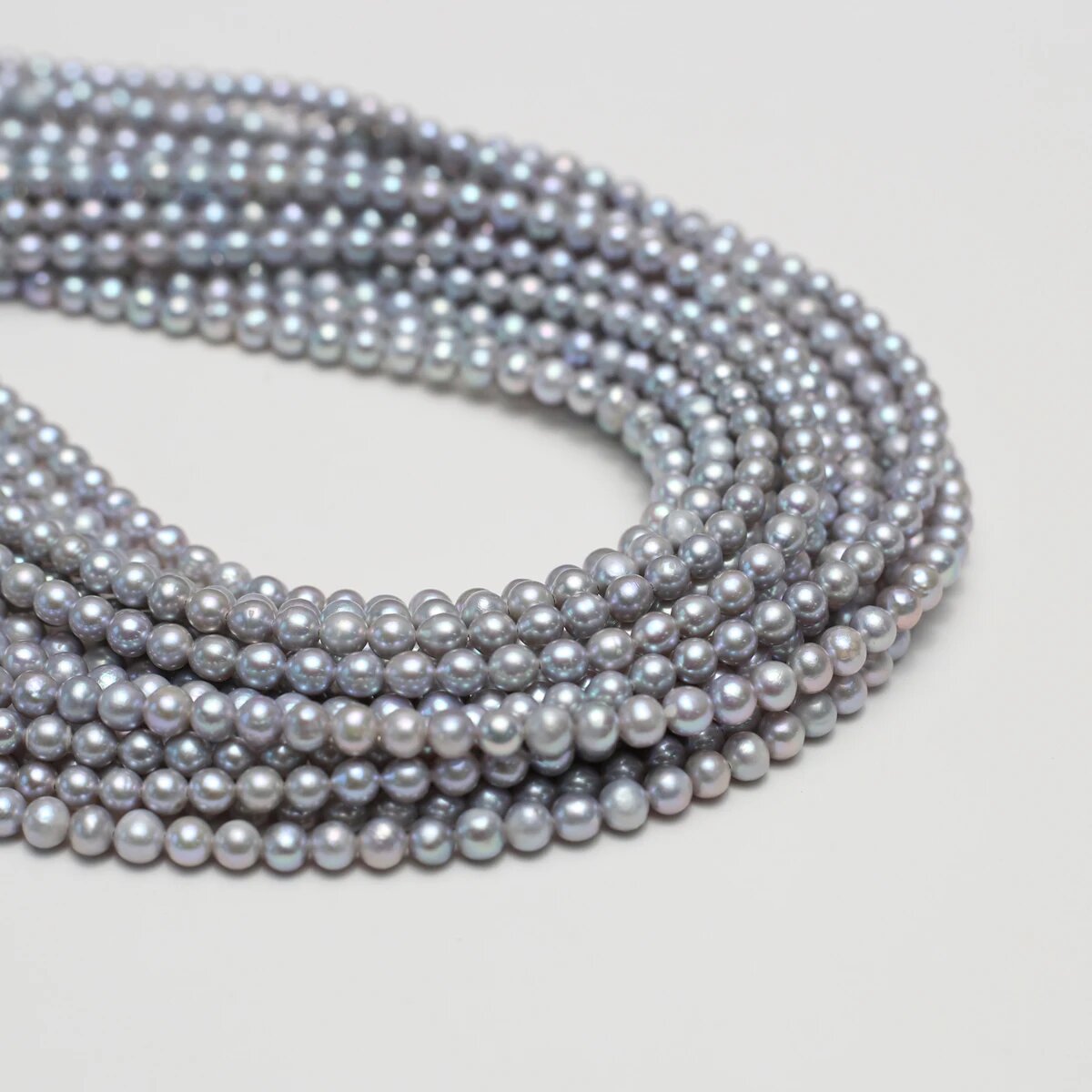 Натуральные Пресноводные Жемчужины AAA, 3-4 Мм, Серые, Круглые, Изолированные, Россыпью, Для Изготовления Ювелирных Изделий