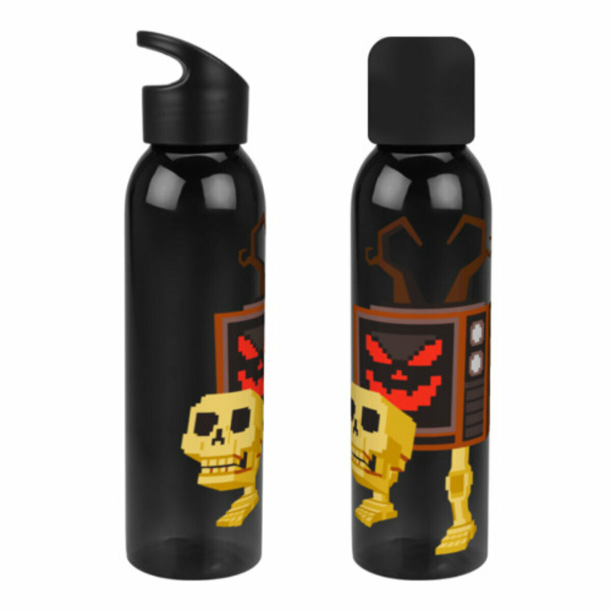 Бутылка для воды «telemorte укради брейнрот телеморт brainrot брейн» (черный)