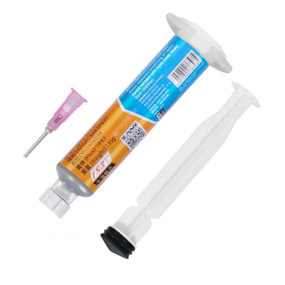 Флюс гель для пайки + 1 иглы + 1 поршень