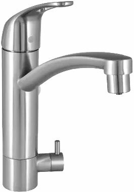 Смеситель для кухни Wisent W4298A с краном для питьевой воды, с поворотным изливом, матовый, однорычажный, сатин, нержавеющая сталь, с керамическим картриджем