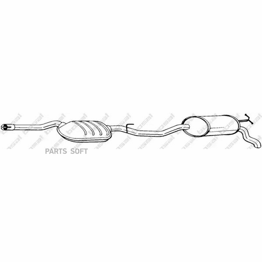 Глушитель задняя+средняя часть MB W210 2.02.3 95-00 от официального дистрибьютора, BOSAL, артикул 288291
