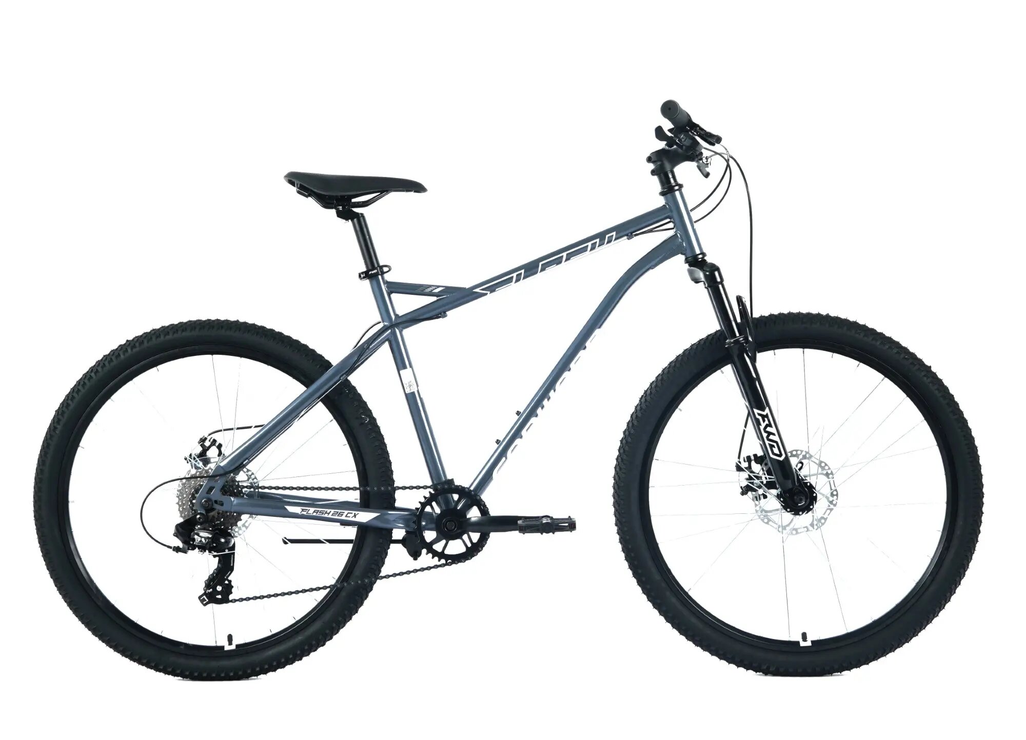 Велосипед FORWARD FLASH CX 26 (8ск, 17") 2025, темно-серый/серебристый