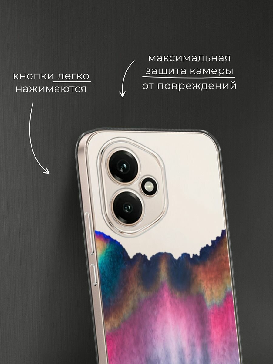 Чехол на Honor 400 / Хонор 400 с принтом Акварельная абстракция, прозрачный — фото 1
