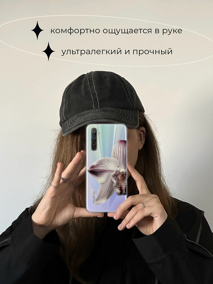 Силиконовый чехол на Realme 6 / Реалми 6 с принтом Белая орхидея — фото 1