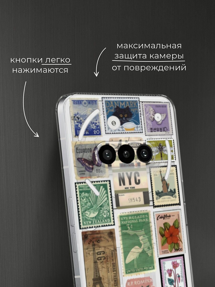 Силиконовый чехол на Nothing Phone 3a / Нотинг Фон 3а с принтом Марки — фото 1