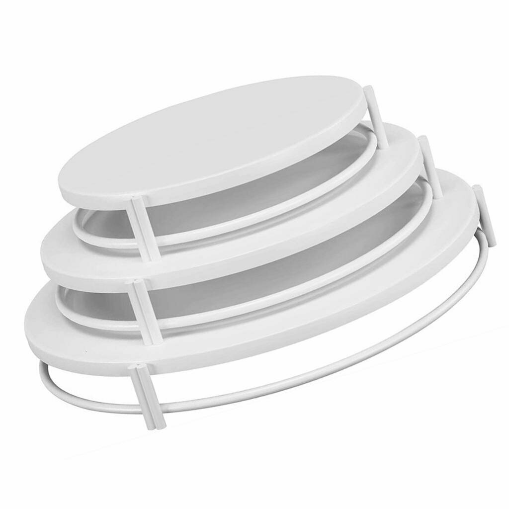 Металлическая трёхъярусная подставка для тортов, Белый