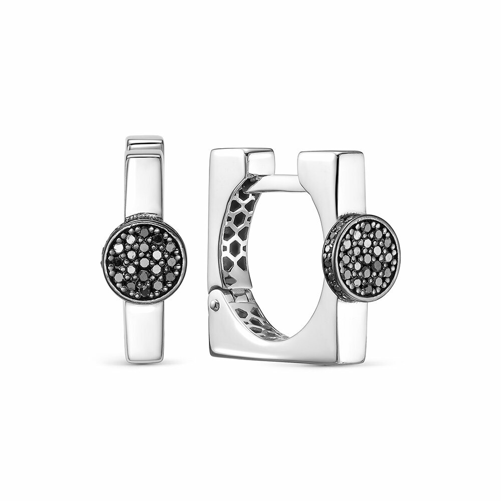 Серьги конго, белое золото, 585 проба, бриллиант