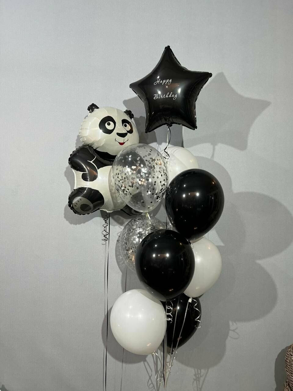 Шарики гелиевые Панда / Фонтан из гелиевых шаров
